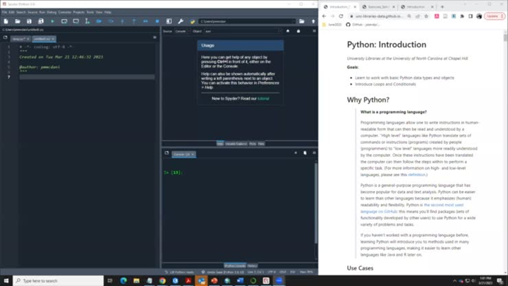 Python Crash Courses: Basics Week 1