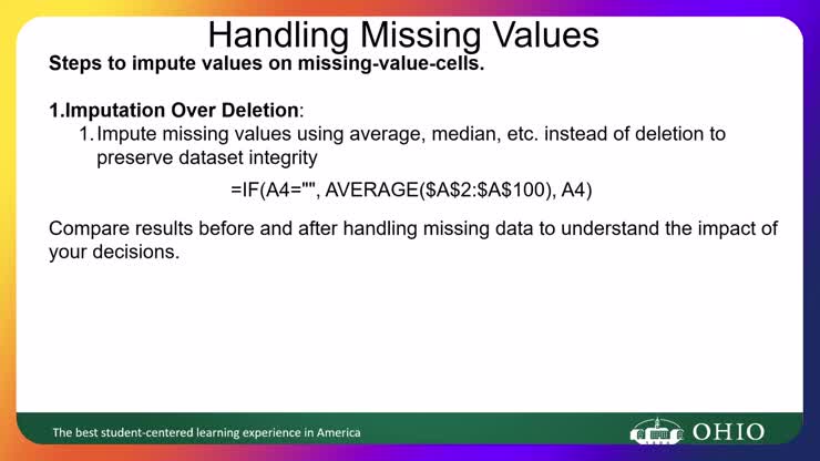 Imputing values on missing data