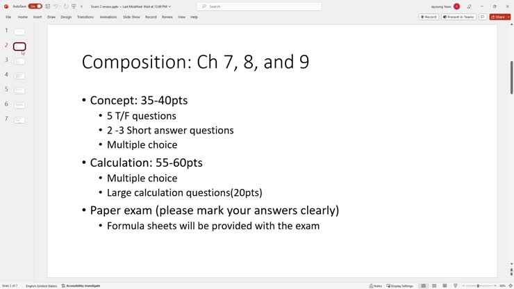Exam review ch7,8, and 9