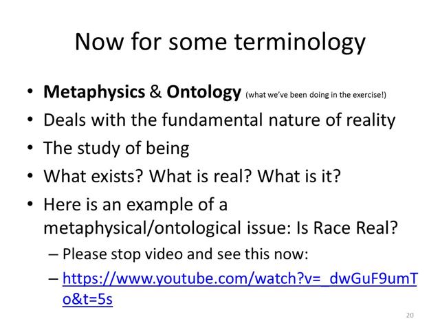 Lecture 1b What Exists? Platonism (Part 2)