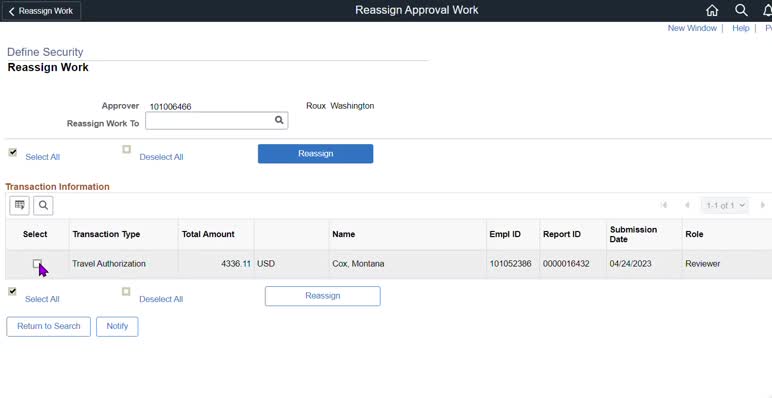 EX_Reassigning Approval Work for Travel and Expense Approvals - No Audio