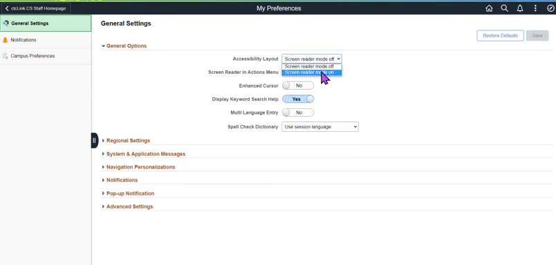 Enable Screen Reader Mode - No Audio