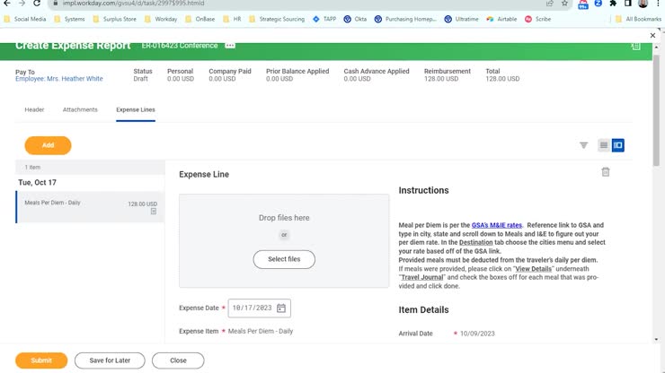 EXP - Expense Report - Itemization