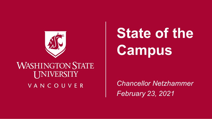 WSU Vancouver State of the Campus Address 02-23-2021