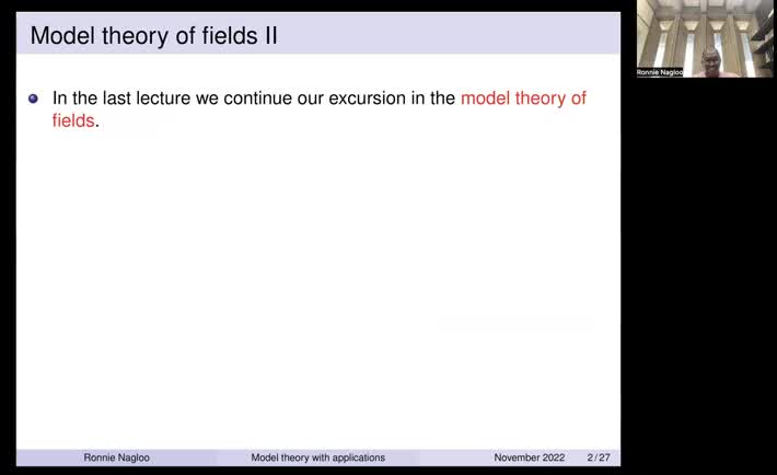 PAWS Model Theory Course Lecture 6