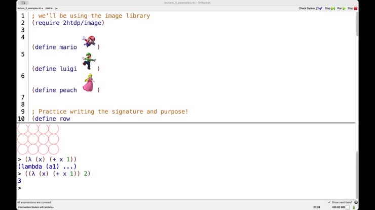 Lecture 3.6 - DrRacket Demos