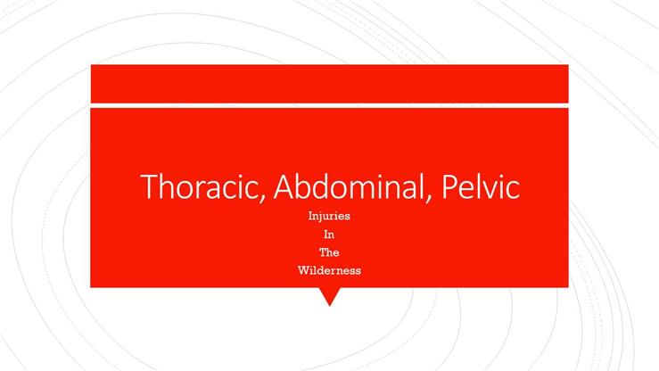 Thoracic, Abdominal, Pelvic Injuries