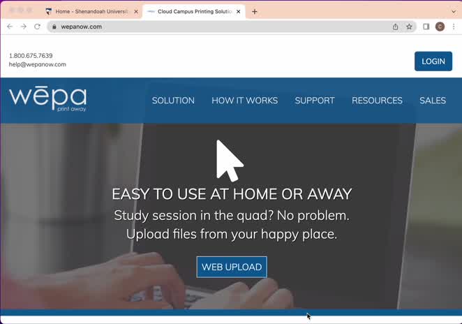 Printing from Wepanow