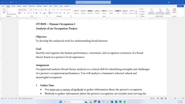 Assigment Overview - Analysis of an Occupation Project
