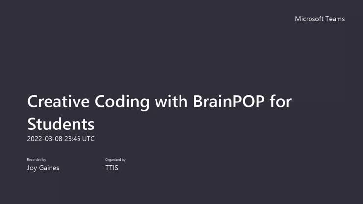 TSD: IT Creative Coding with BrainPOP for Students 3_8_2022.1