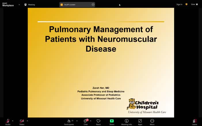 "Pulmonary Management of Patients with Neuromuscular Disease" - Ner, MD