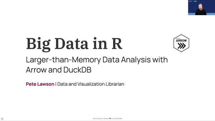 Big Data in R: Larger-than-Memory Data Analysis with Arrow and DuckDB with Dr. Pete Lawson (copy)