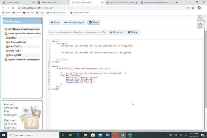 onMouseOver and onMouseOut