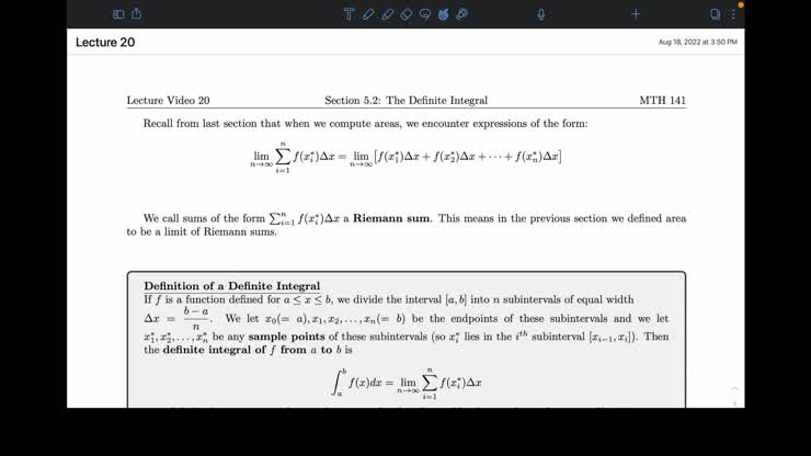 Pre-Lecture Video: Section 5.2