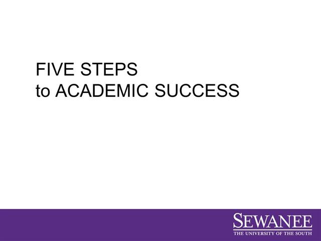 Five Steps to Academic Success