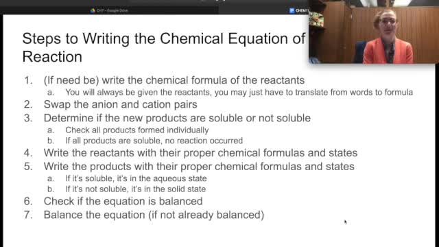 Writing the Chemical (Molecular) Equation of a Precipitation Reaction ...