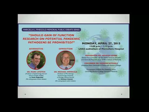 Marcella L. Finegold Memorial Public Debate - April 27, 2015