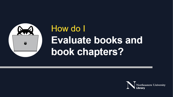 How do I evaluate books and book chapters?