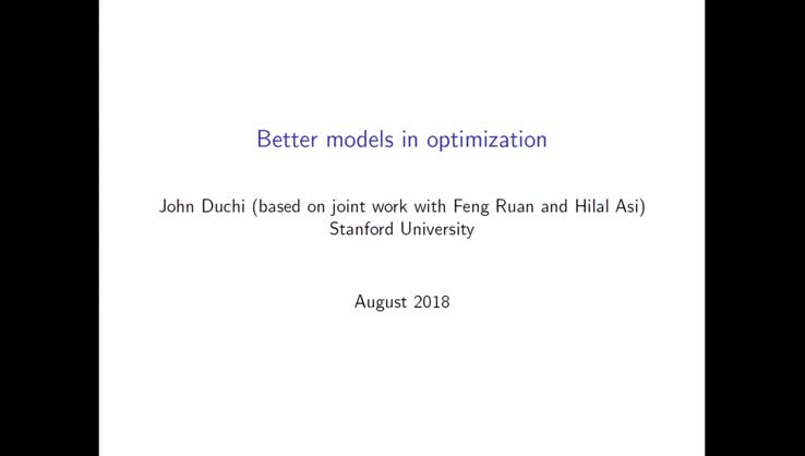 MOPTA Plenary Talk: John Duchi