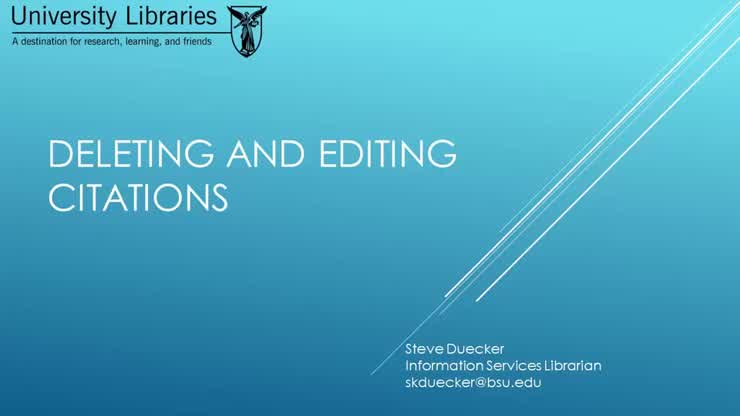 Deleting and Editing Citations