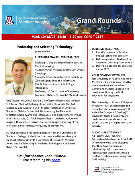 MI Grand Rounds October 18, 2023: Alexander Towbin, MD, FAAP, FACR