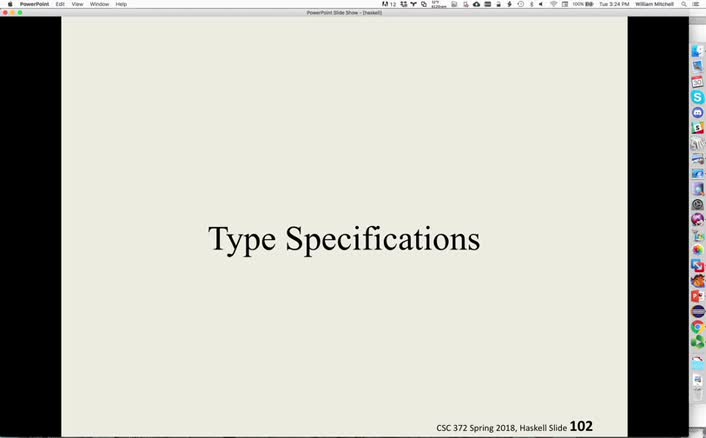 Type specifications for functions (slides 102-105)