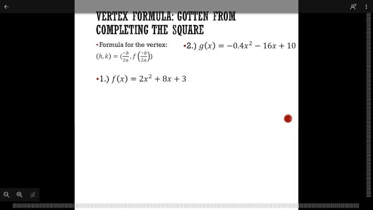 Vertex Formula