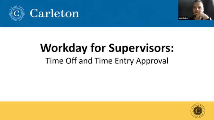 Workday for Supervisors: Time Approvals (Recording of Live Training)
