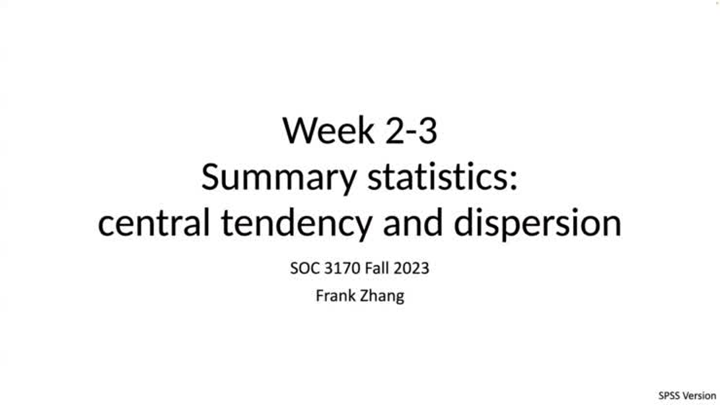 Week 2 Summary statistics - central tendency