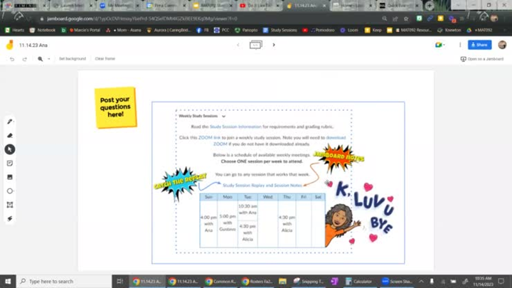 MAT092 Study Session w/Ana