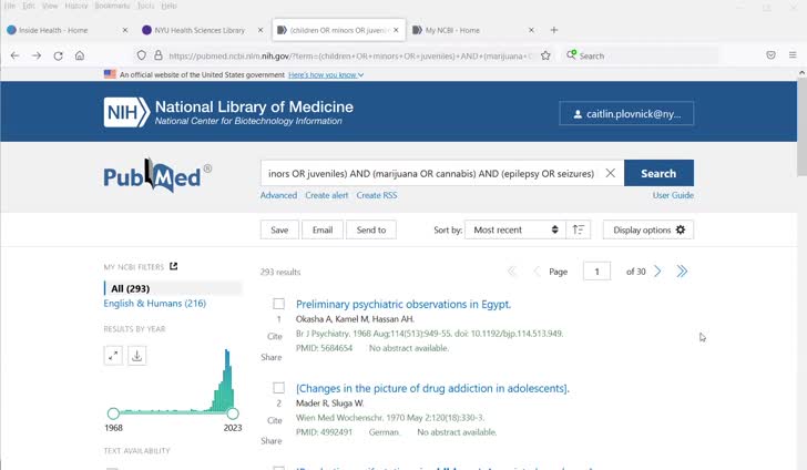 PubMed save search