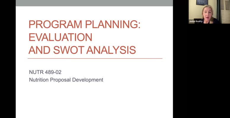 Program Evaluation and SWOT Analysis Mini-Lecture