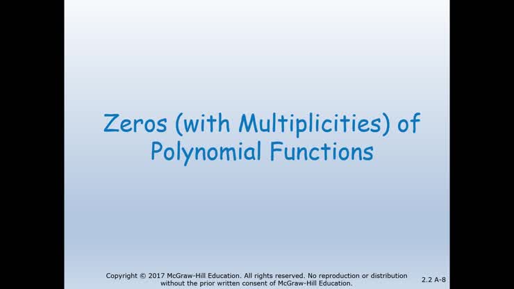 Zeros (with Multiplicites) of Polynomial Functions(2.2.b)