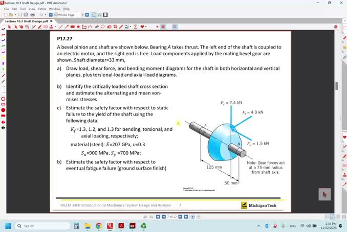 FEA for Static and Fatigue Strength of Shafts