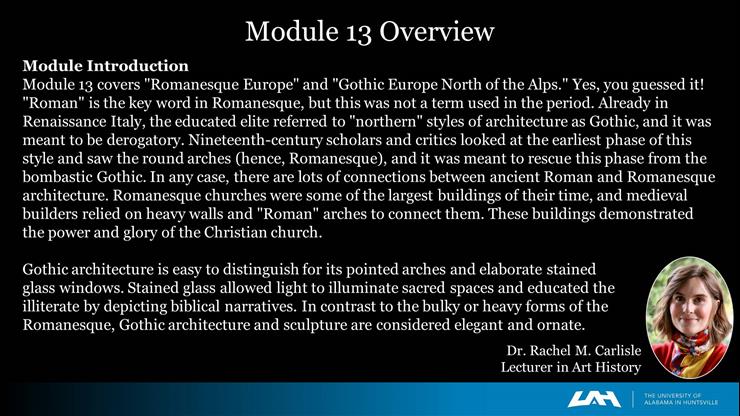 ARH 100: Module 13 Overview