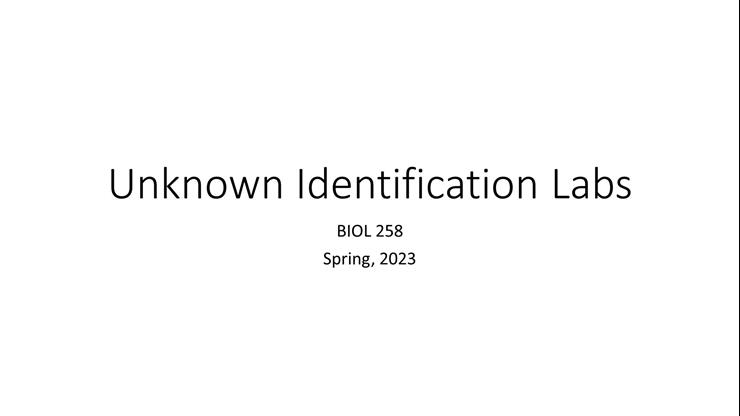 Unknown Identification Lab and Report Writing