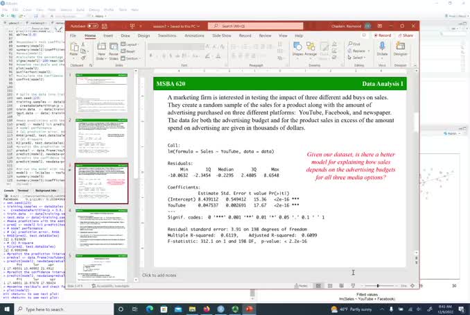 Multiple Regression with an Interaction Term (Multiplicative Model)