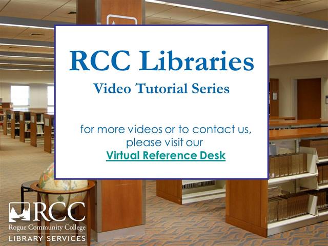 RCC Library: EBSCO Folder Feature