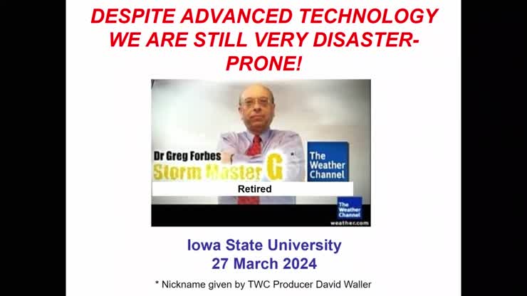 Despite Advanced Technology We Are Still Very Disaster-Prone - Dr. Greg ...