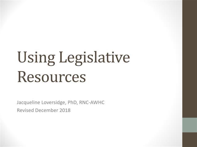 Using Legislative Resources Rev 12-2018