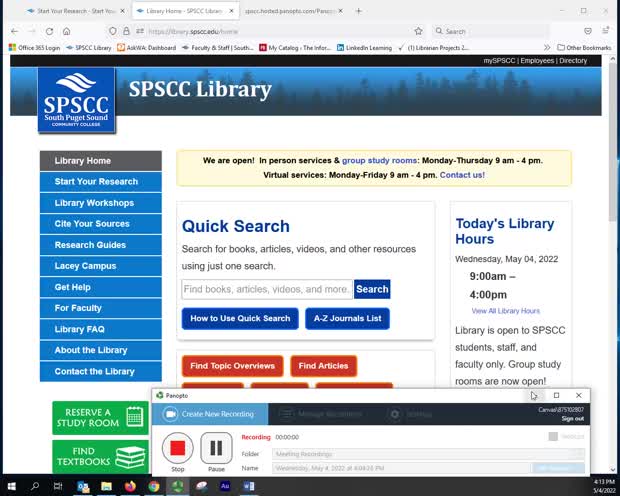Find articles in a library database