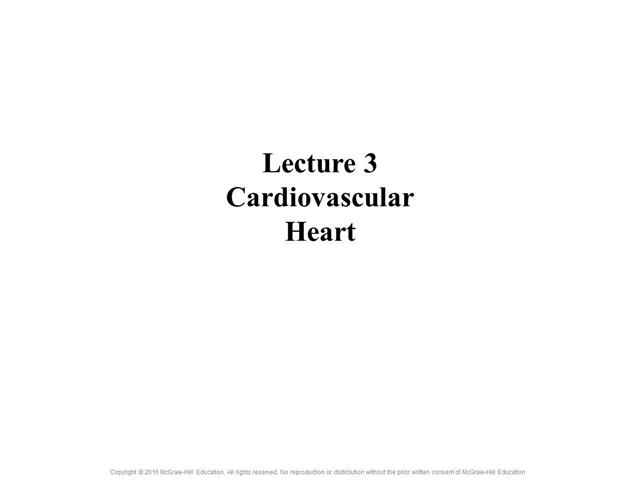 Cardiovascular Lecture A