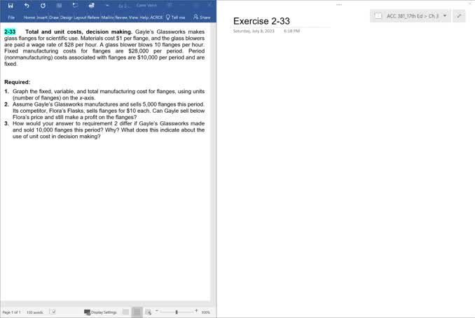 Exercise 2-33 (17th Ed)