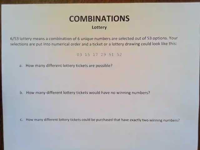 2.4 Combinations - Lottery