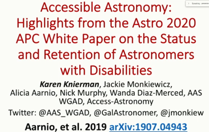 Accessible Astronomy: Highlights from the Astro2020 APC White Paper on ...
