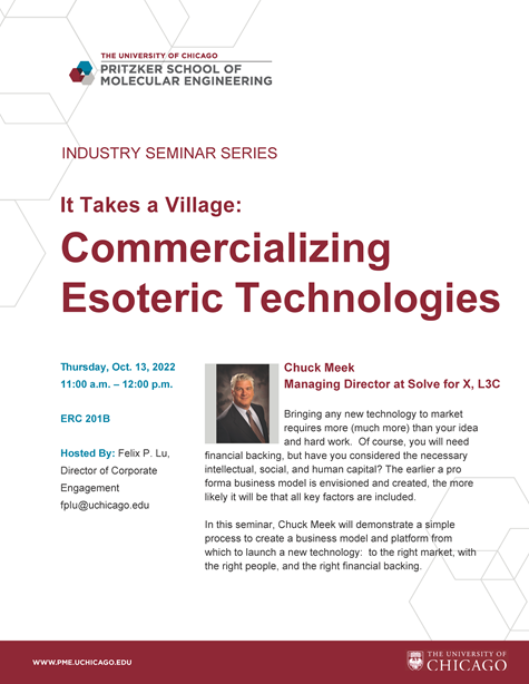 Industry Seminar Series: Chuck Meek It Takes a Village: Commercializing ...
