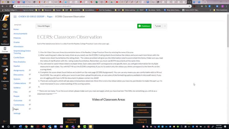 ECERS Classroom Observation Walk Thru