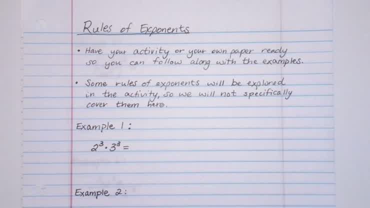 Math 103 Rules of Exponents