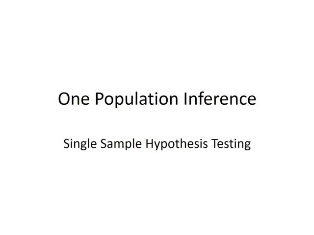Single Sample Hypothesis Testing Part 1
