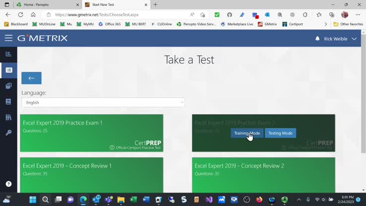GMetrix Excel Expert Exam Instructional Video